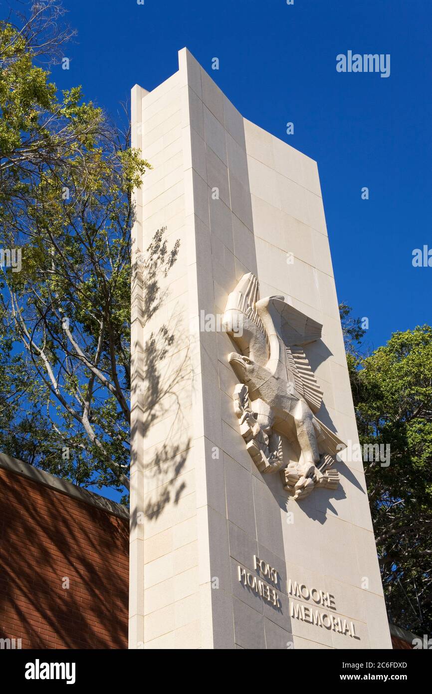 Fort Moore Pioneer Memorial, Chinatown, Los Angeles, California, USA ...