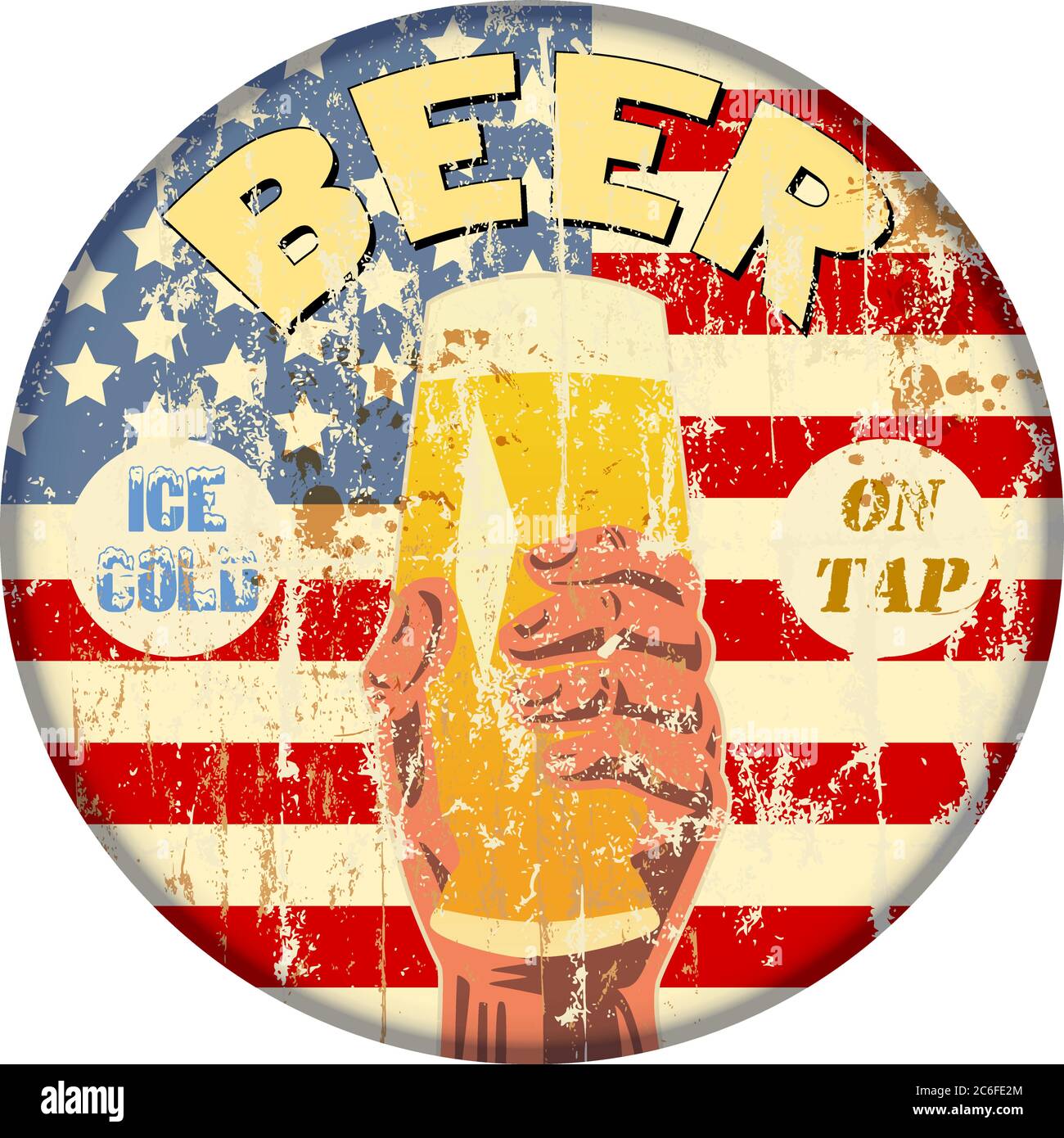 retro beer advertising enamel sign, vector Stock Vector Image & Art - Alamy