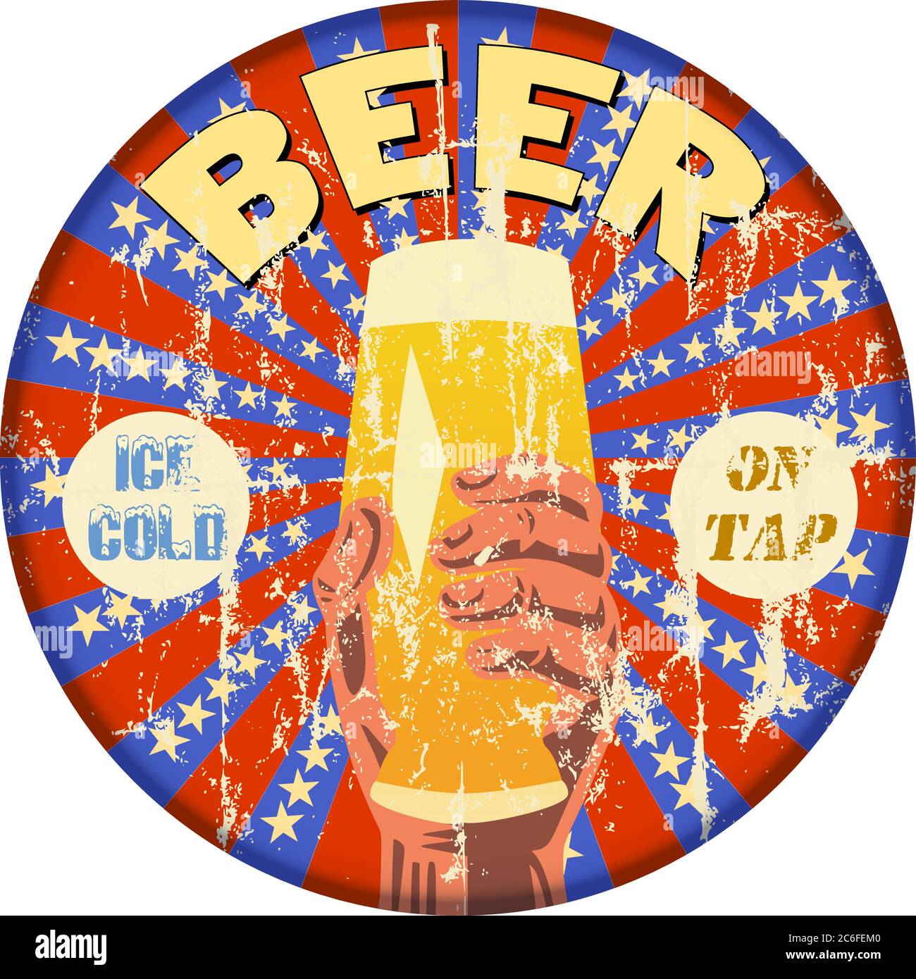 retro beer advertising enamel sign, vector Stock Vector Image & Art - Alamy