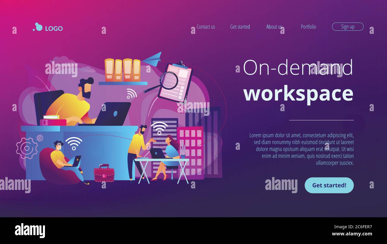 On-demand urban workspace concept landing page Stock Vector Image & Art ...