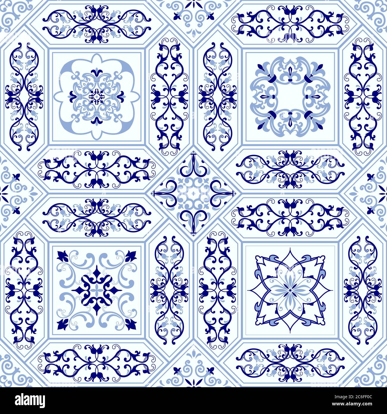 Seamless ceramic tile with colorful patchwork. Vintage multicolor ...