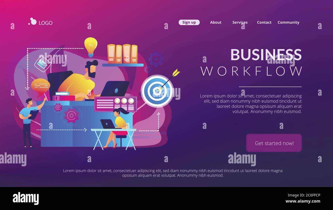 Workflow concept landing page Stock Vector Image & Art - Alamy