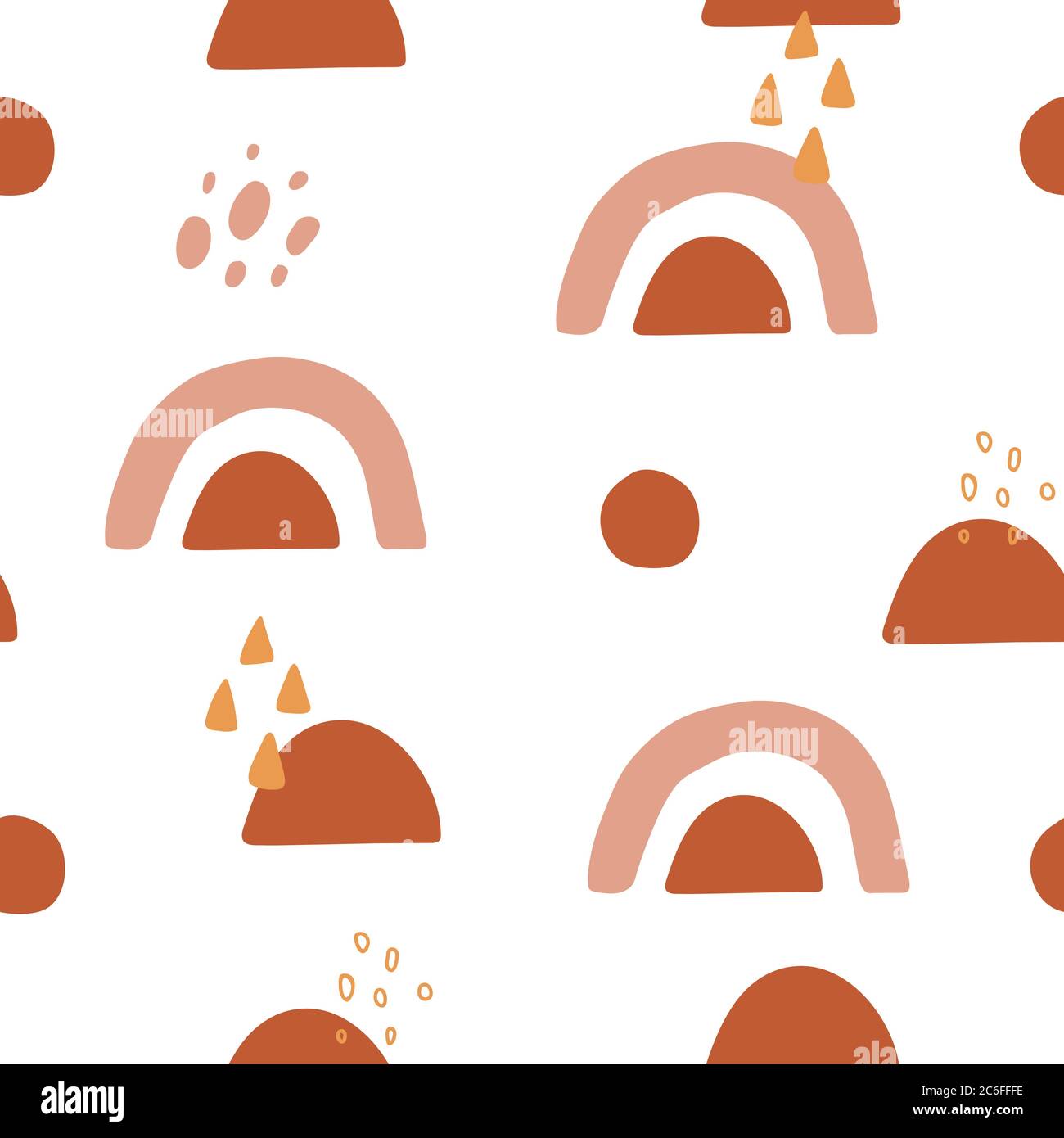 Hand drawn rainbows, sun design elements. Contemporary background. Baby ...