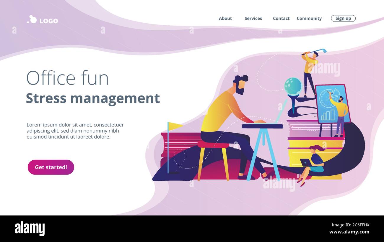 Office fun concept landing page Stock Vector Image & Art - Alamy