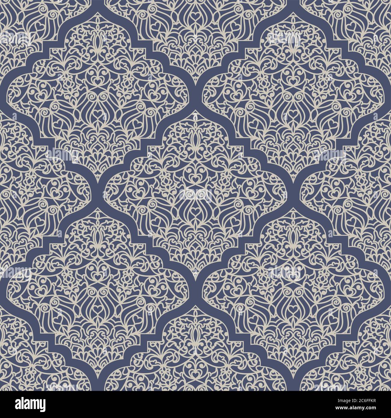 Vintage seamless damask pattern. Tile. Hand drawn background. Wallpaper ...