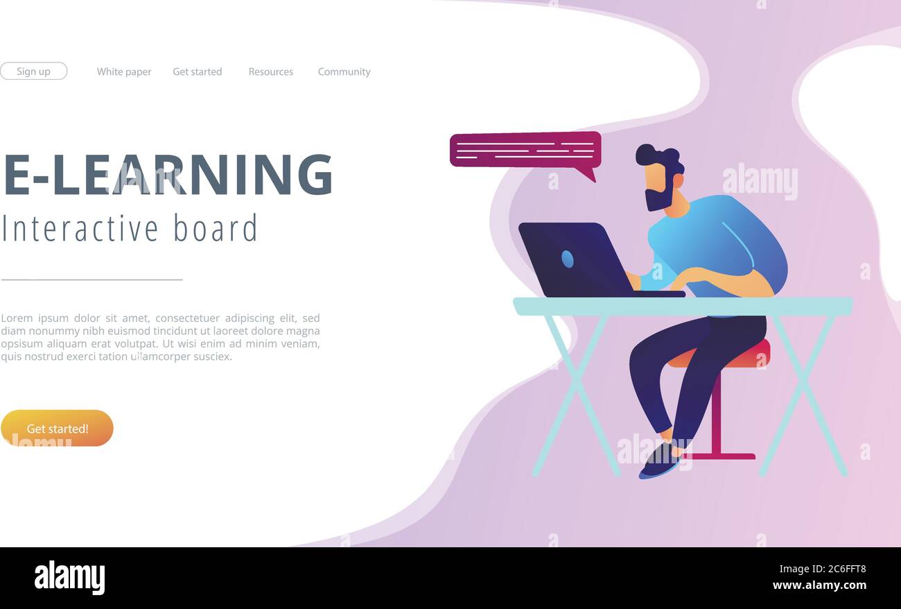 Virtual learning classroom book Stock Vector Images - Alamy