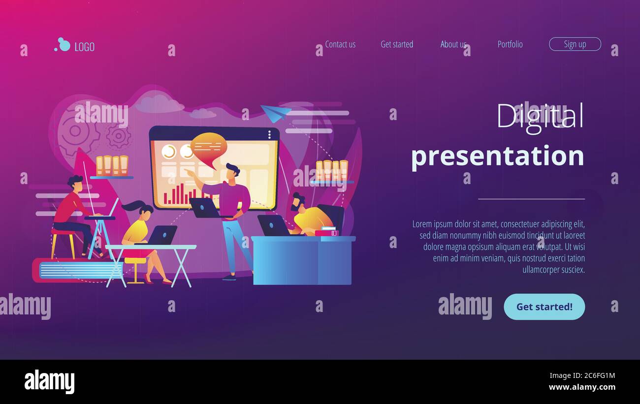 Digital presentation concept landing page Stock Vector Image & Art - Alamy