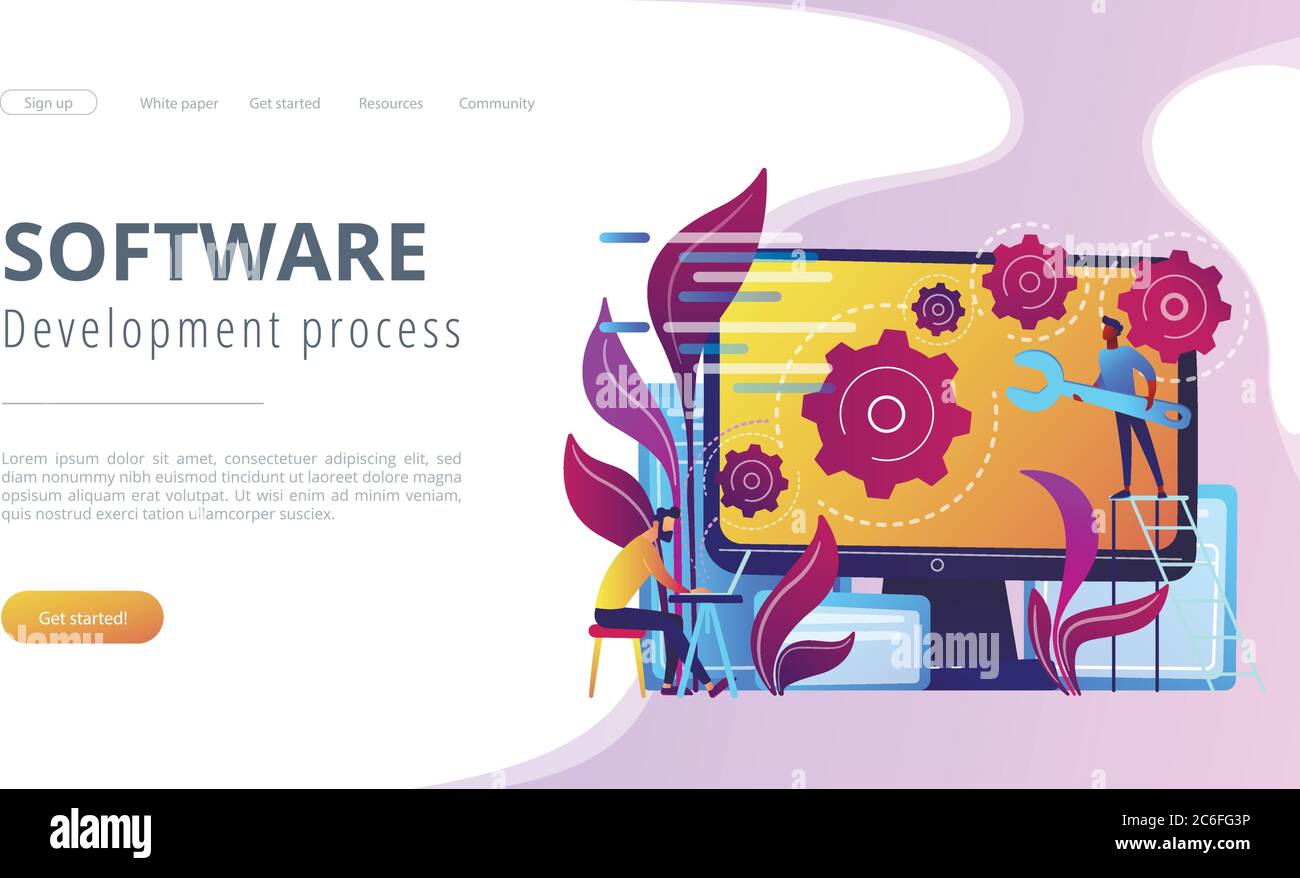 Backend developer background Stock Vector Images - Alamy