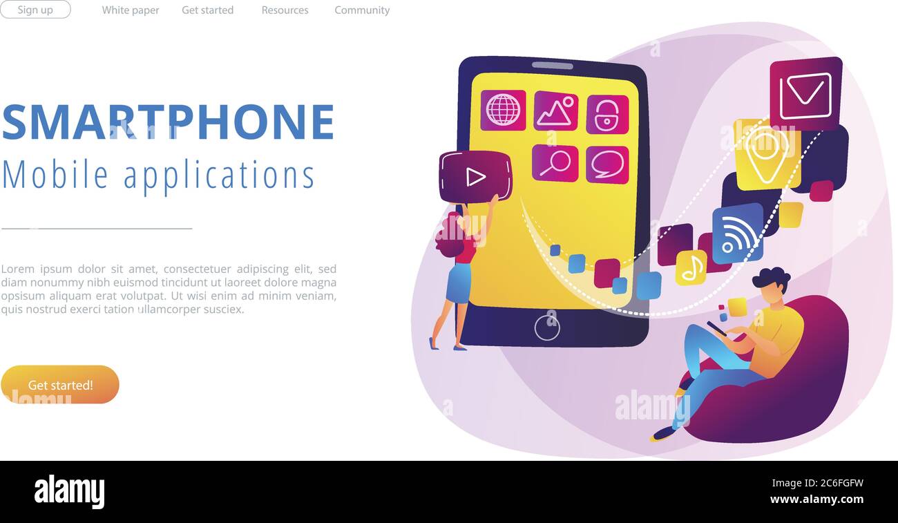 Mobile application development vector illustration Stock Vector Image ...