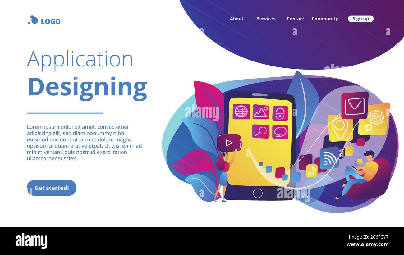 Mobile application development vector illustration Stock Vector Image ...