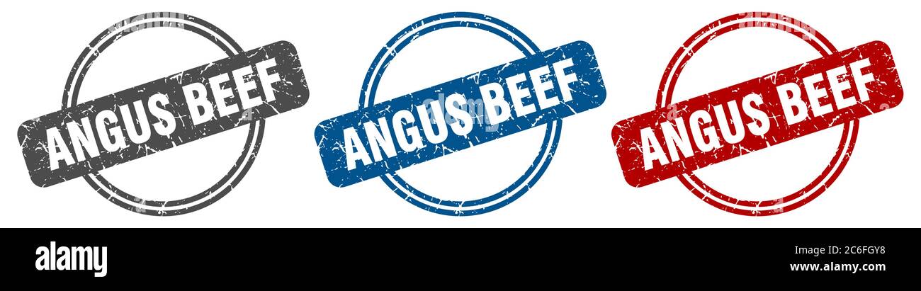 angus beef stamp. angus beef sign. angus beef label set Stock Vector ...