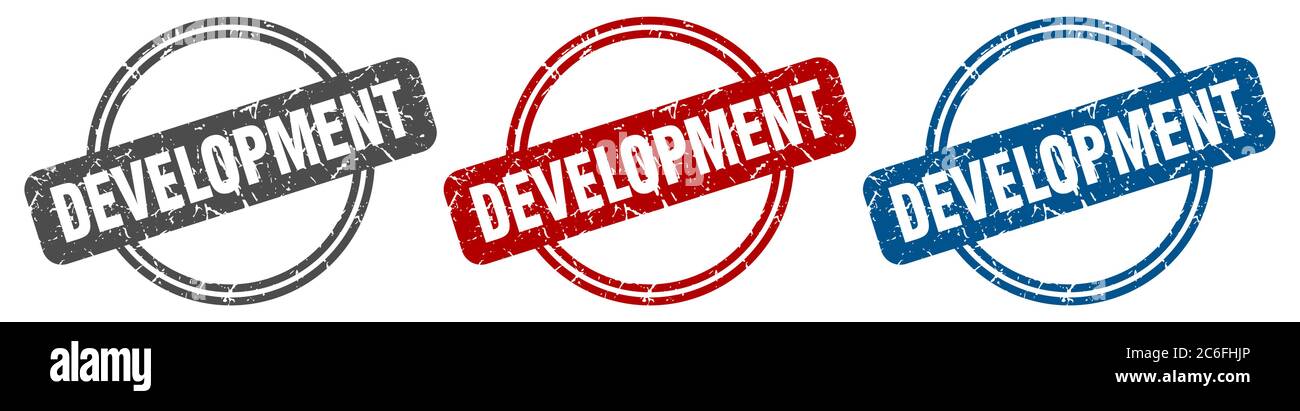 development stamp. development sign. development label set Stock Vector ...