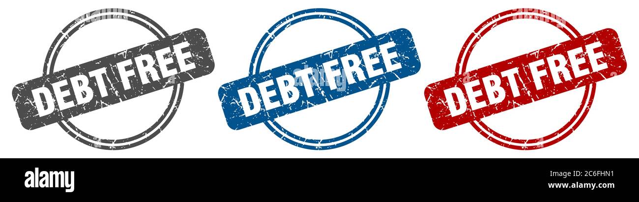 debt free stamp. debt free sign. debt free label set Stock Vector Image ...