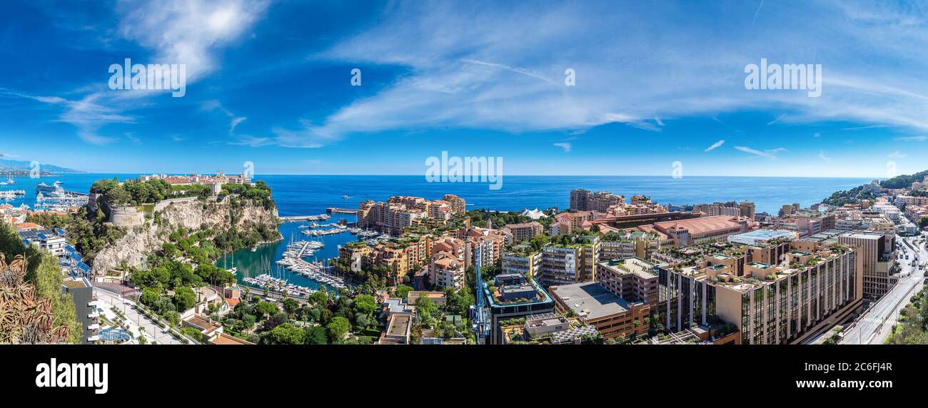 Panoramic view of prince's palace in Monte Carlo in a summer day ...