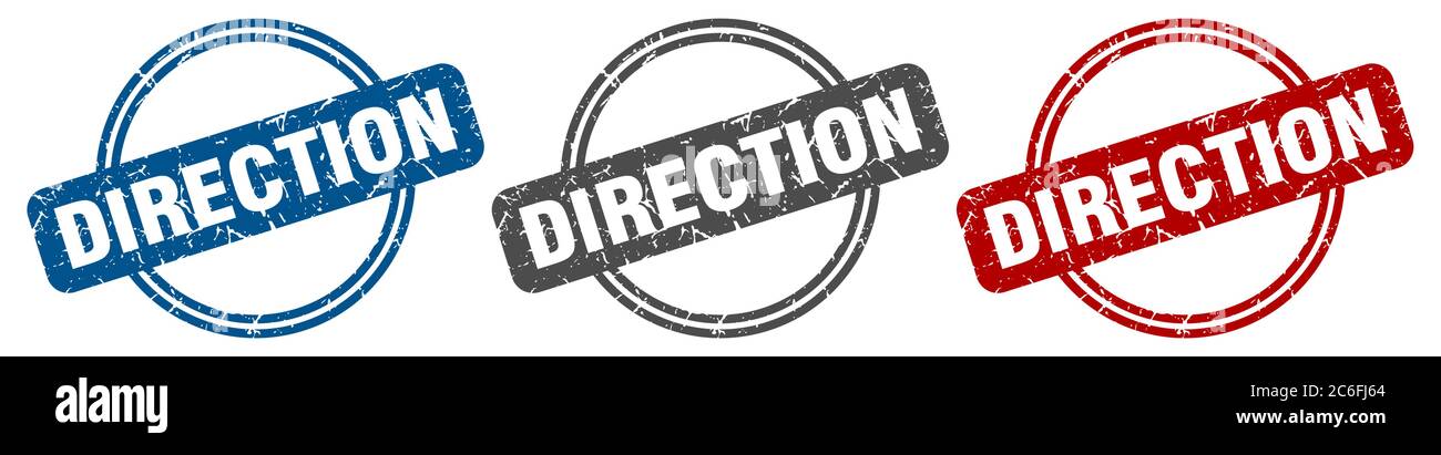 direction stamp. direction sign. direction label set Stock Vector Image ...
