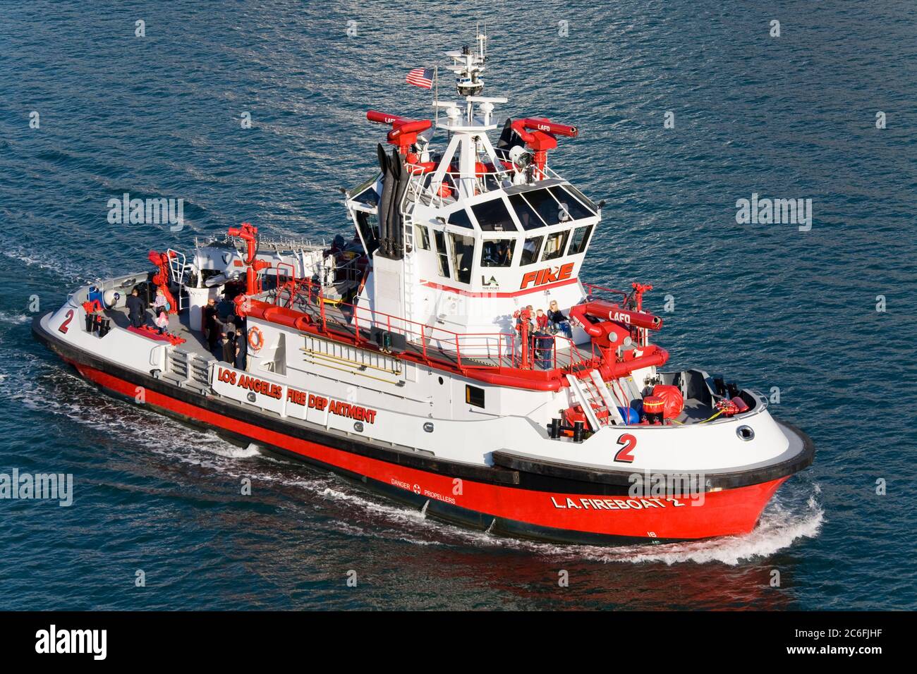 Fireboat in Port of San Pedro, Los Angeles, California, USA Stock Photo ...
