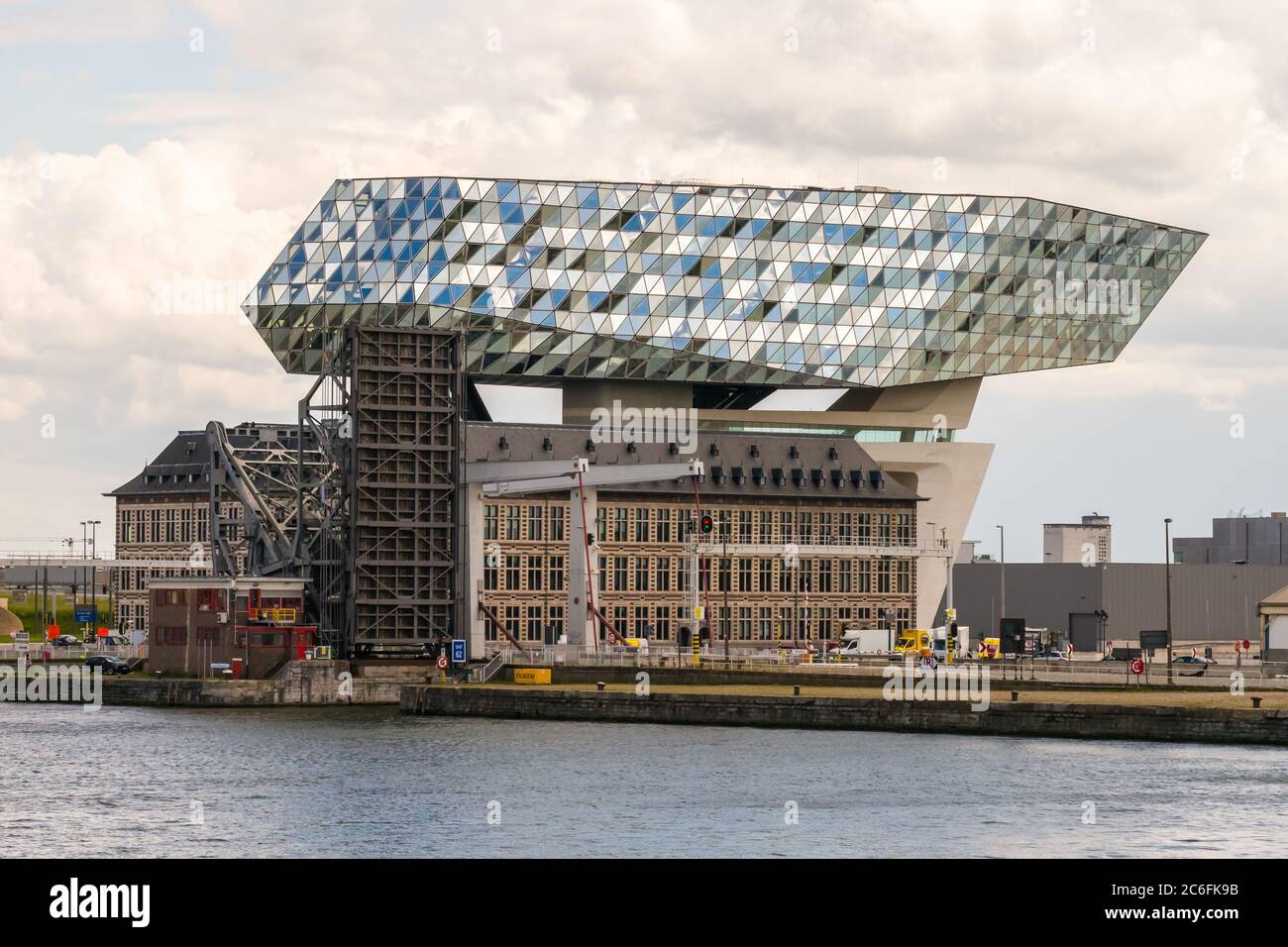 Antwerp, Belgium - June 8th, 2019: View to the unique Port House, home ...