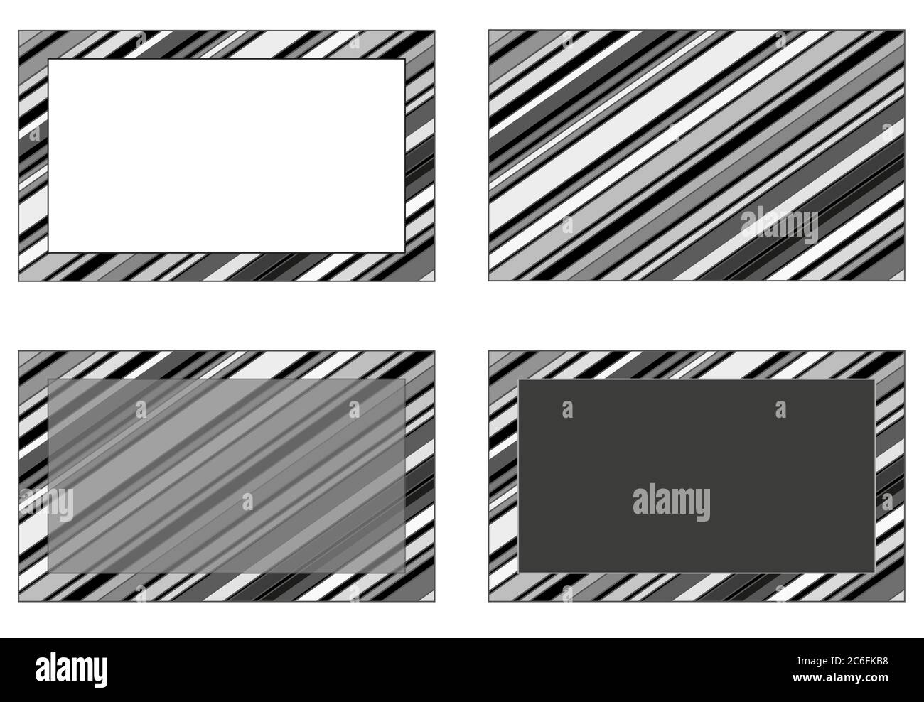 Set of gray monochrome striped backgrounds with white, dark gray and ...