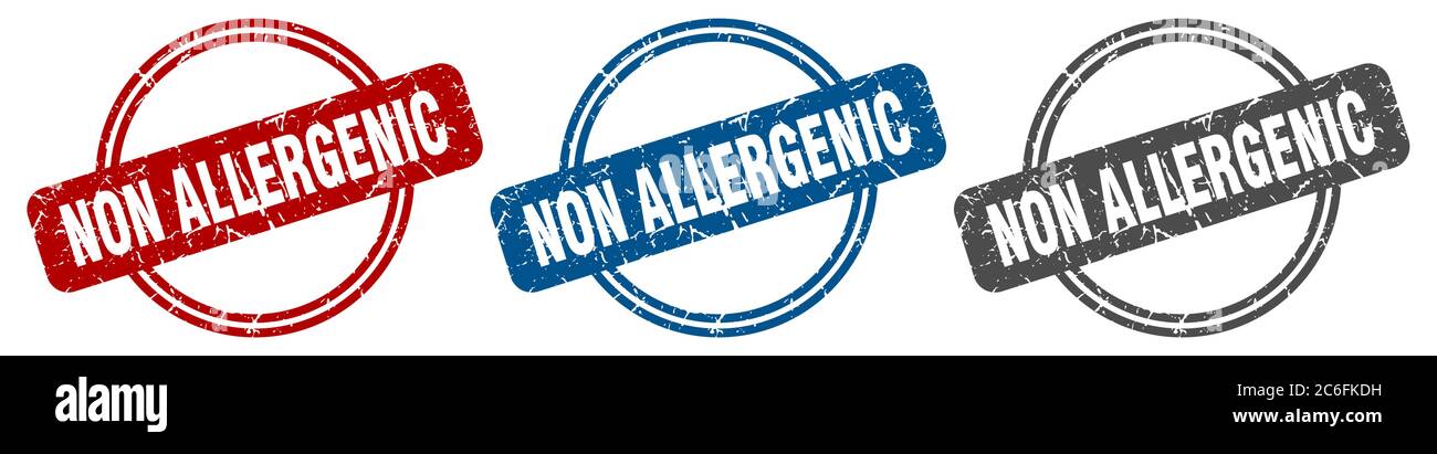 non allergenic stamp. non allergenic sign. non allergenic label set ...