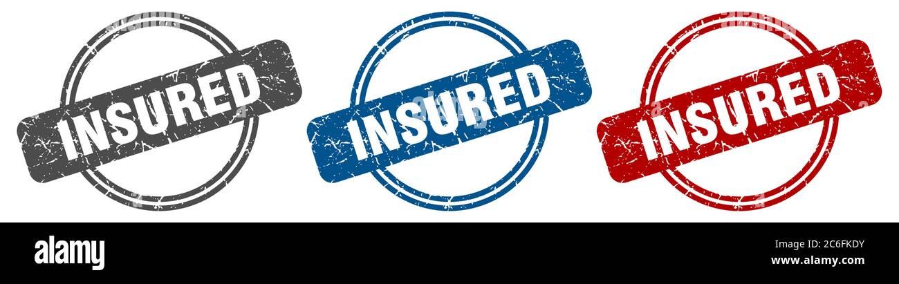 insured stamp. insured sign. insured label set Stock Vector Image & Art - Alamy