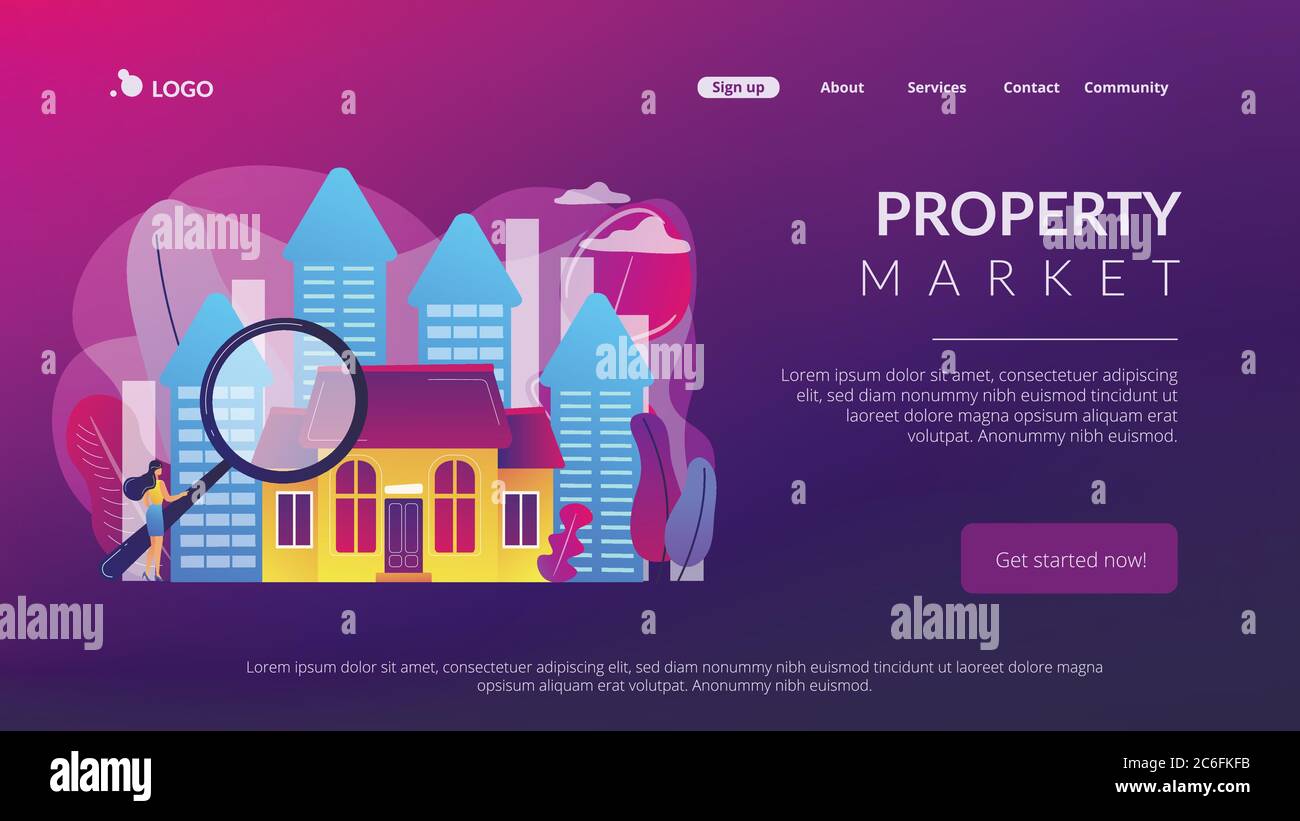 Real estate concept landing hi-res stock photography and images - Alamy