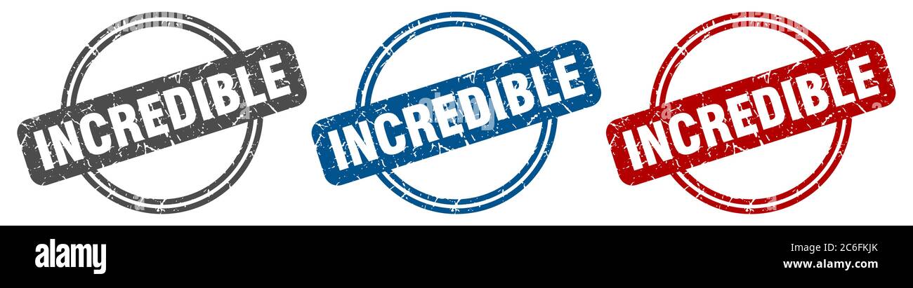 incredible stamp. incredible sign. incredible label set Stock Vector ...