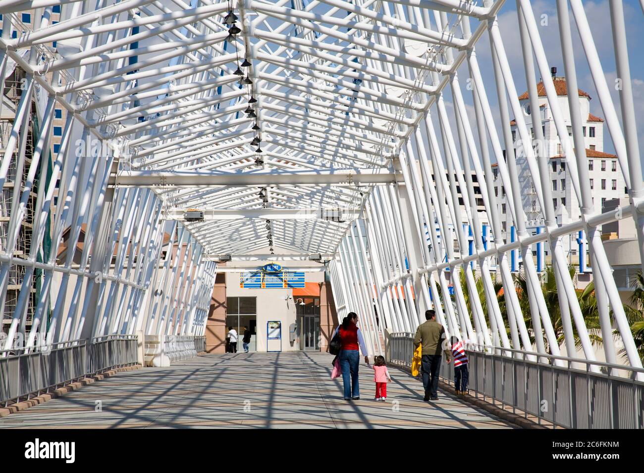 Bridge to The Pike Mall, Long Beach, Los Angeles, California, USA Stock ...