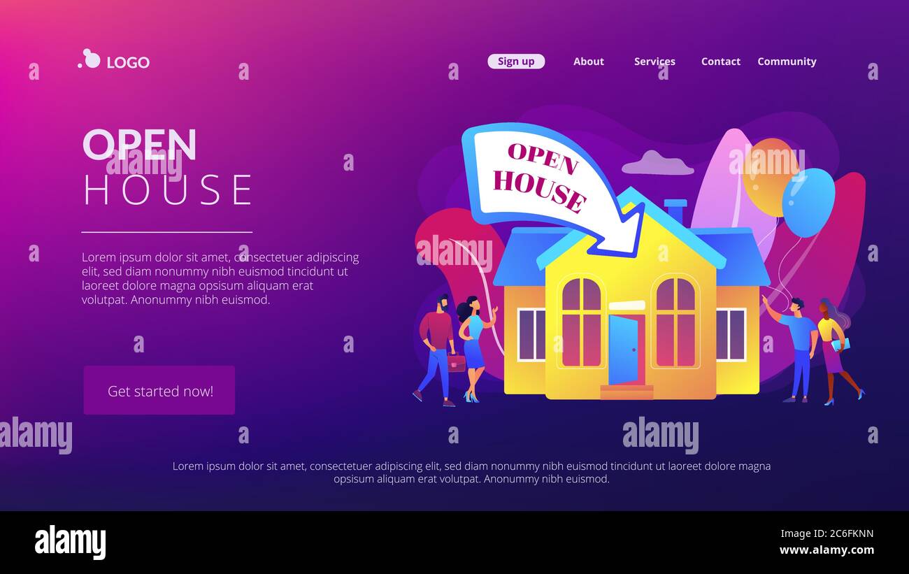 Open house concept landing page Stock Vector Image & Art - Alamy