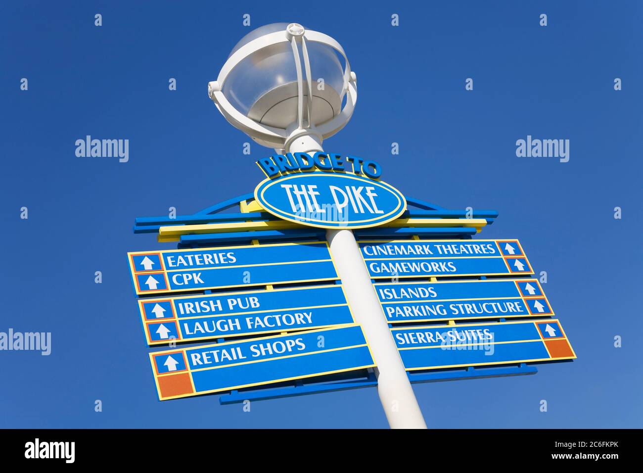Sign, The Pike Mall, Long Beach, Los Angeles, California, USA Stock ...