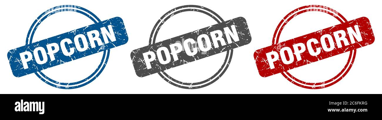 popcorn stamp. popcorn sign. popcorn label set Stock Vector Image & Art ...