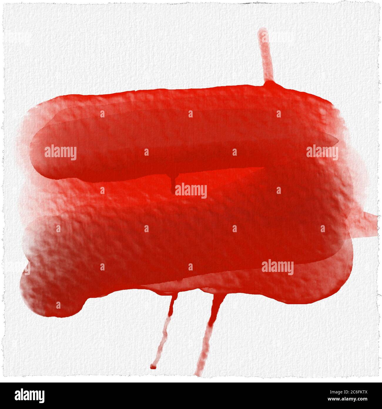 Red alcohol ink watercolor texture on white paper background. Liquid ...
