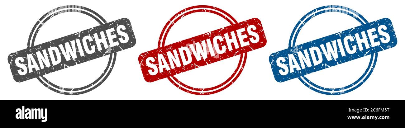 sandwiches stamp. sandwiches sign. sandwiches label set Stock Vector ...