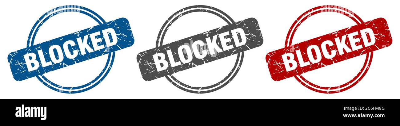 blocked stamp. blocked sign. blocked label set Stock Vector Image & Art ...