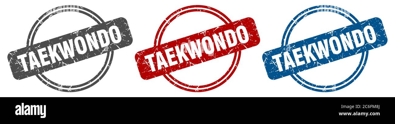 taekwondo stamp. taekwondo sign. taekwondo label set Stock Vector Image ...
