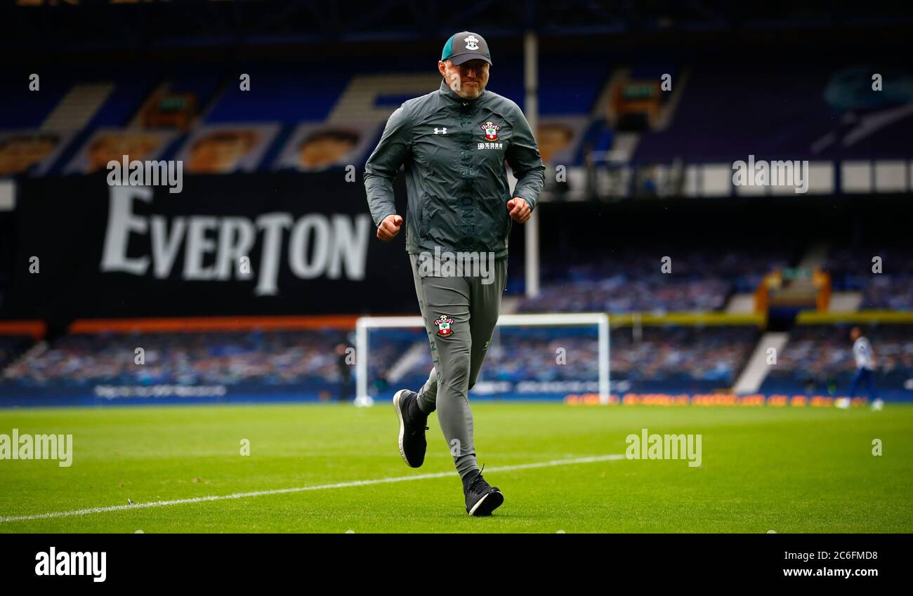 Southampton manager Ralph Hasenhuttl runs off the pitch during the ...