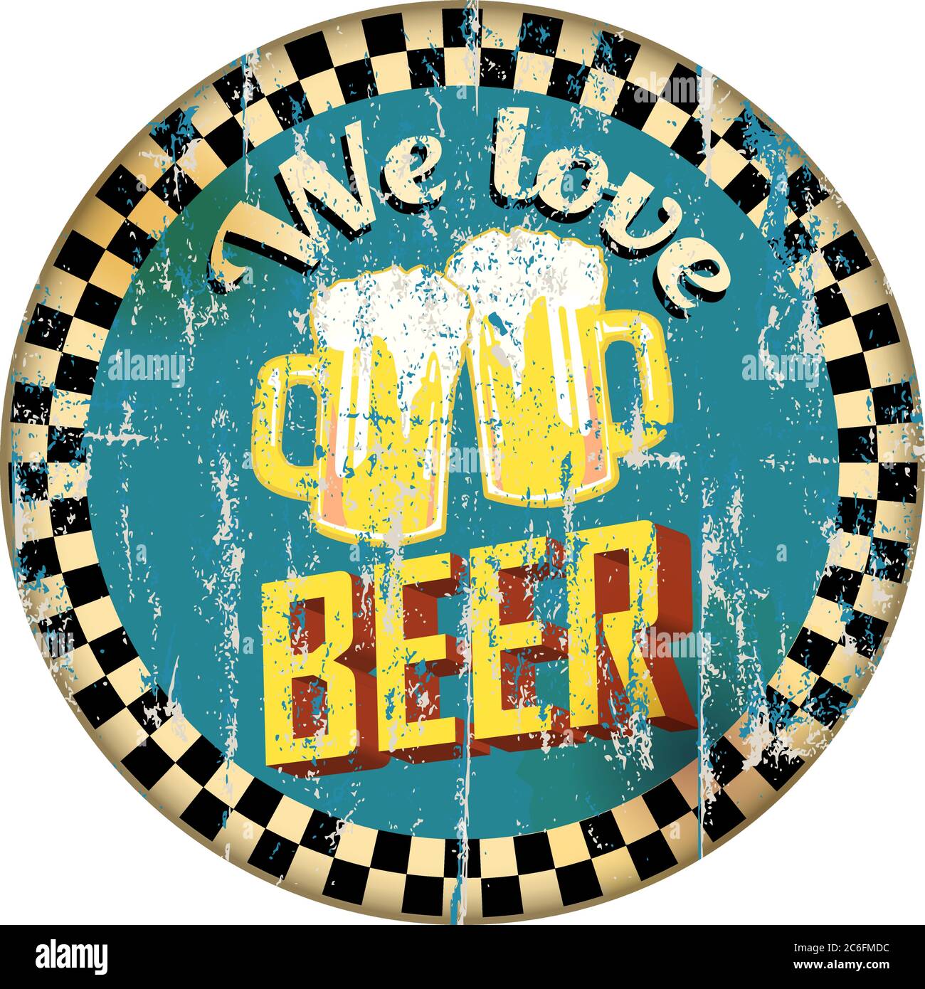 retro beer sign, vector illustration,fictional artwork Stock Vector ...