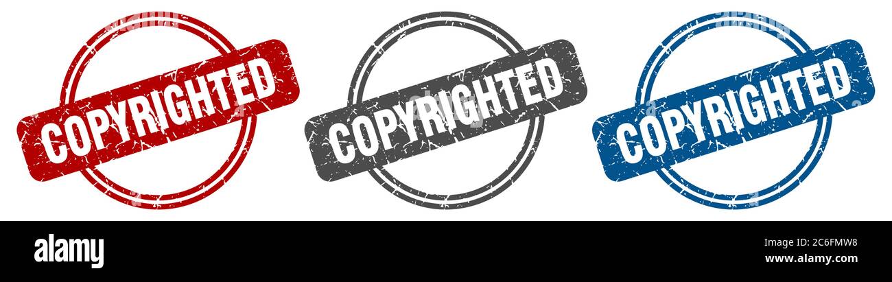 copyrighted stamp. copyrighted sign. copyrighted label set Stock Vector ...