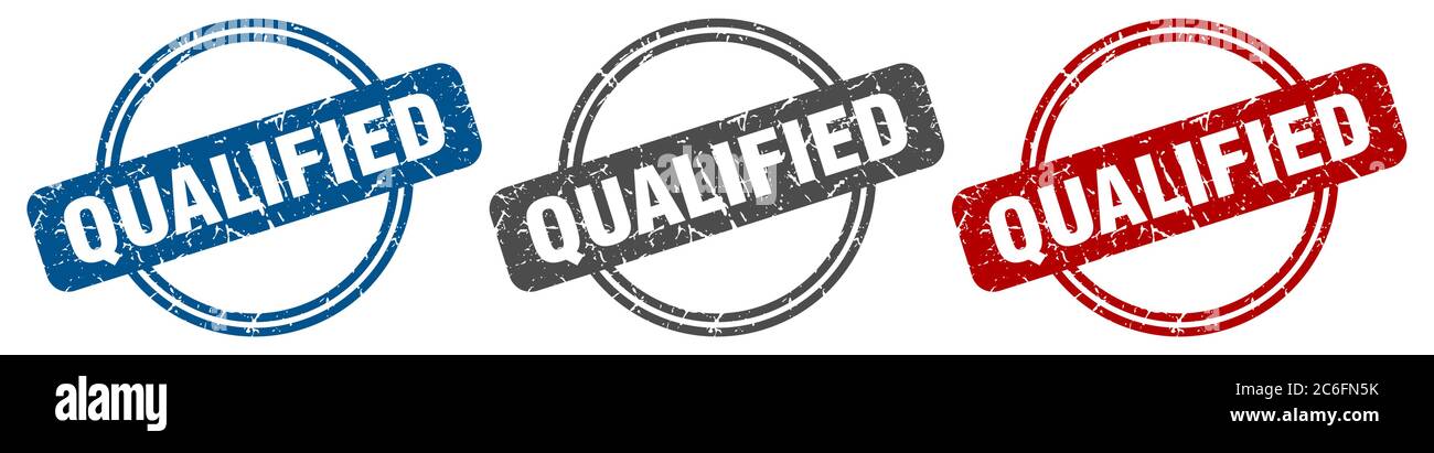 qualified stamp. qualified sign. qualified label set Stock Vector Image ...