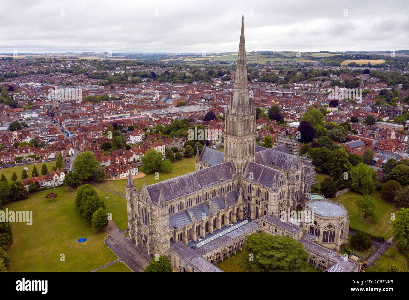 Salisbury cathedral aerial hi-res stock photography and images - Alamy