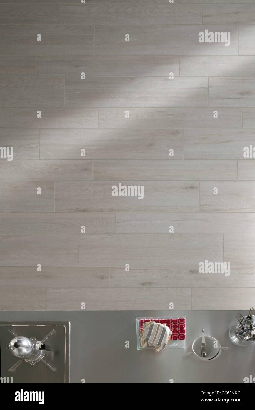 Modern interior design of room with wood texture tiles, seamless design ...