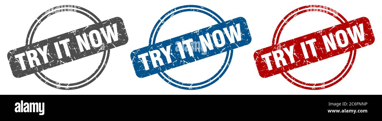 try it now stamp. try it now sign. try it now label set Stock Vector ...