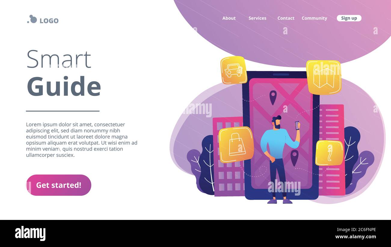 Smart guide landing page Stock Vector Image & Art - Alamy