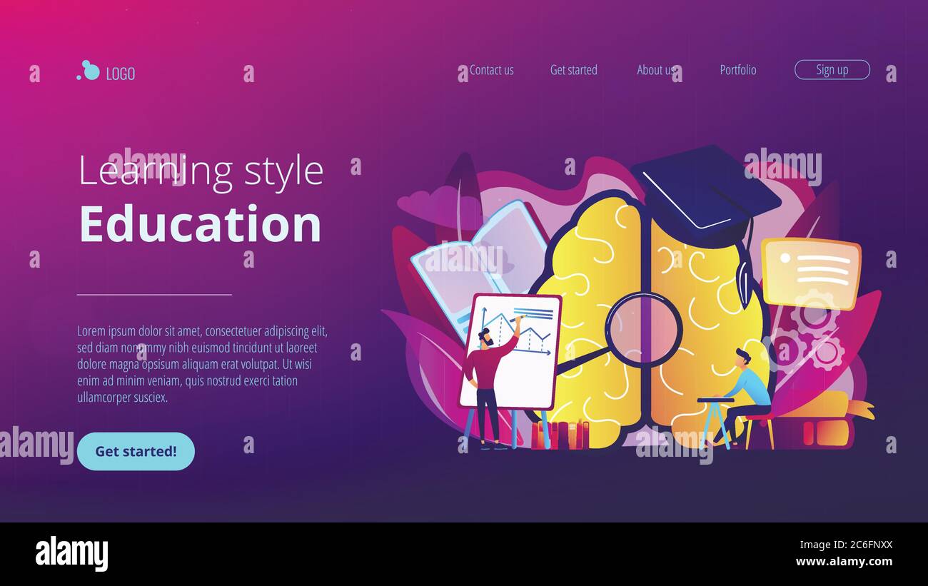 Education and learning style landing page Stock Vector Image & Art - Alamy