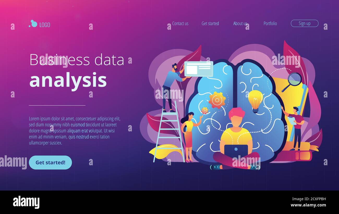 Business intelligence concept vector landing page Stock Vector Image ...