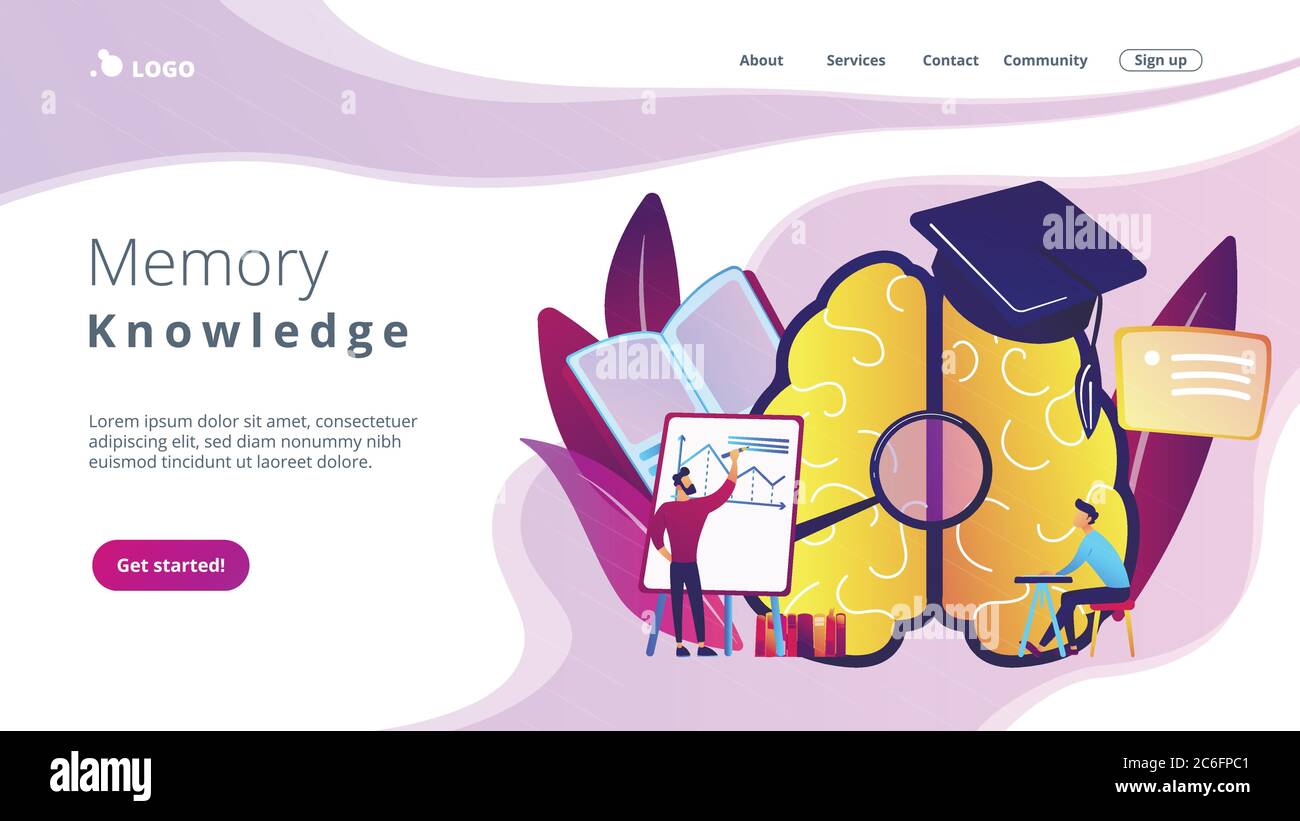 Memory and knowledge landing page Stock Vector Image & Art - Alamy