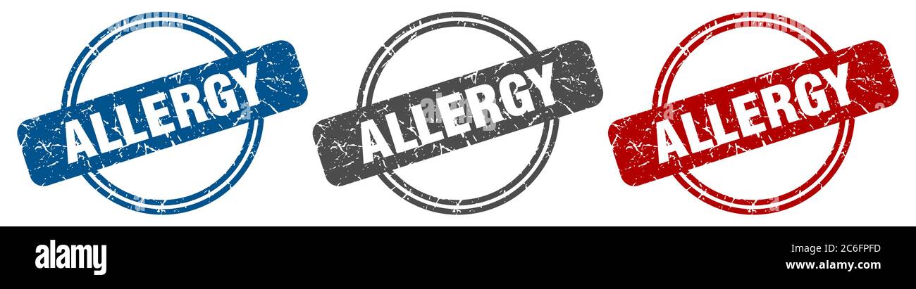 allergy stamp. allergy sign. allergy label set Stock Vector Image & Art ...