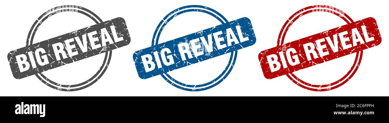 big reveal stamp. big reveal sign. big reveal label set Stock Vector ...