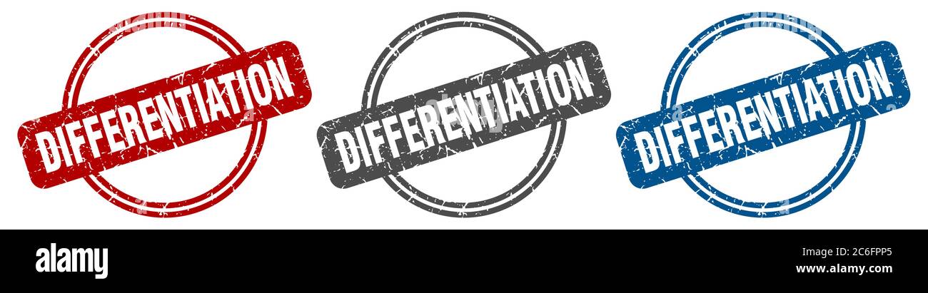 differentiation stamp. differentiation sign. differentiation label set ...