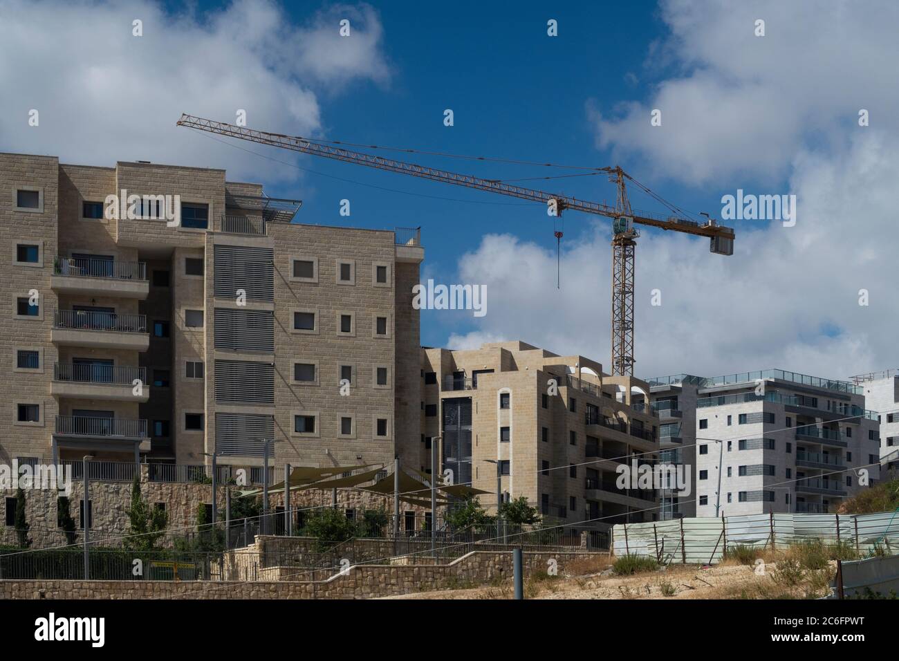View of Pisgat Ze'ev or Pisgat Zeev Israeli neighborhood one of ...