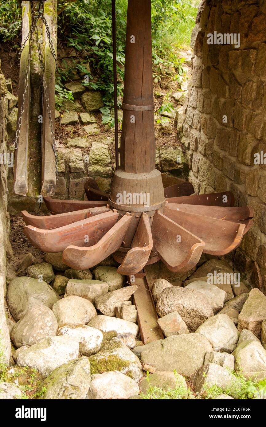 View one Horizontal wheel watermill with his spoon shovels and his ...